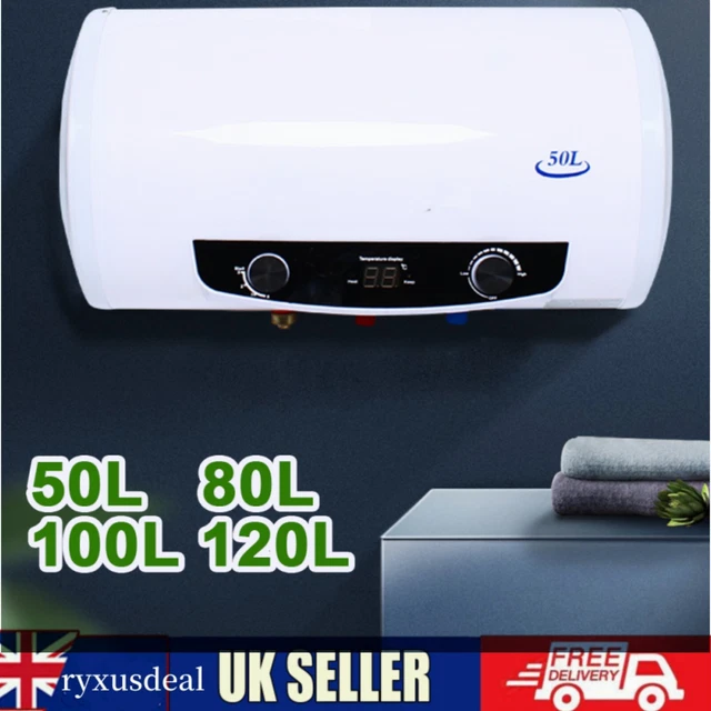 50/80/100/120L ELECTRIC STORAGE Hot Water Tank Horizontal Boiler W ...