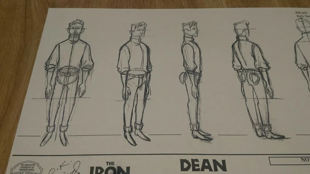 THE IRON GIANT - Dean Character Model Sheet, Production Used, RARE £25. ...