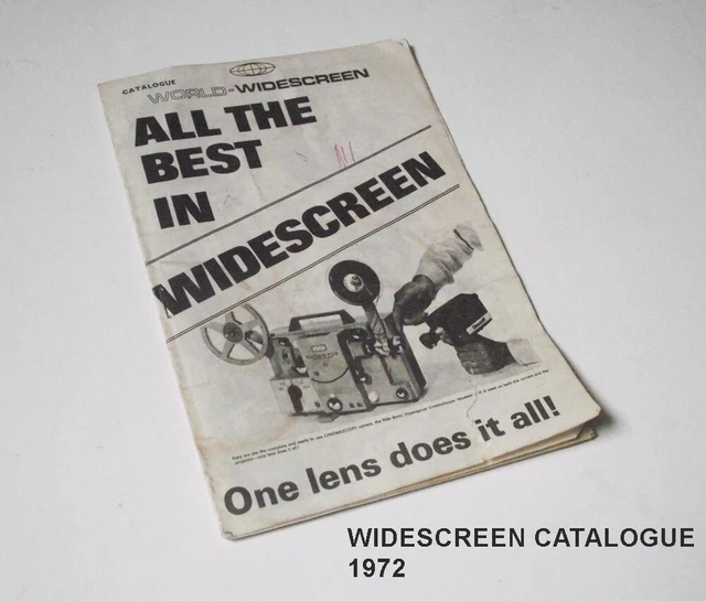 WIDESCREEN CENTER CATALOGUE 1972 leaflet cine scope 8mm projectors lens ...