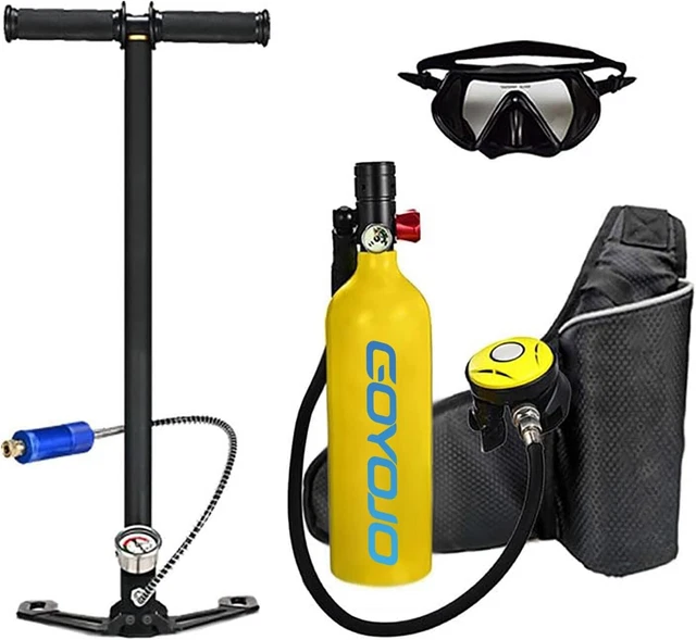 SCUBA DIVING OXYGEN Tank 1L Cylinder Underwater Breather w/ Dive Mask ...