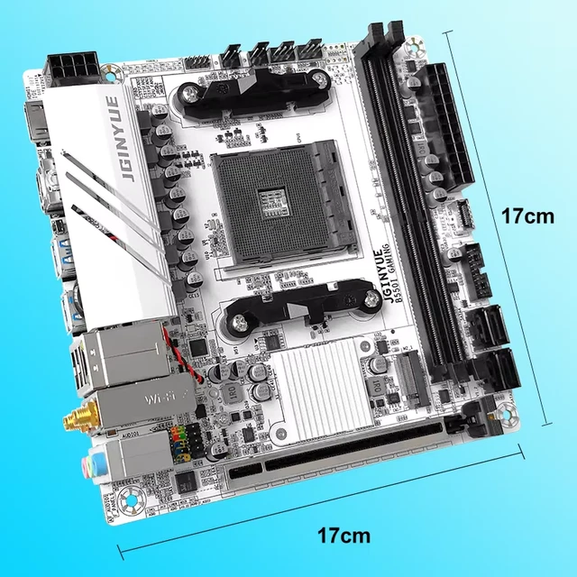 JGINYUE AMD B550 AM4 Mini ITX Motherboard Supports Ryzen R5 4000/5000 ...