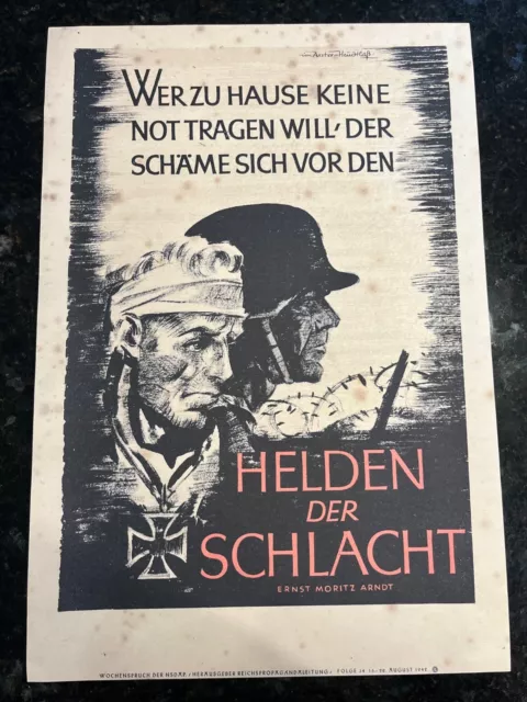 GERMAN THIRD REICH Wartime Military Steel Helmet Soldier Poster WW2 ...