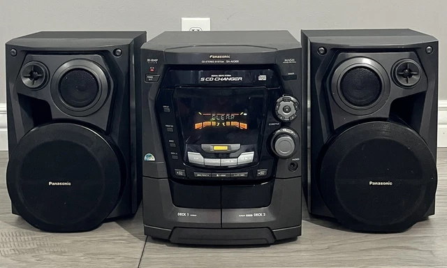 PANASONIC HIFI SA-AK300 5-CD Changer Stereo Tape Deck Shelf Bi-Amp ...