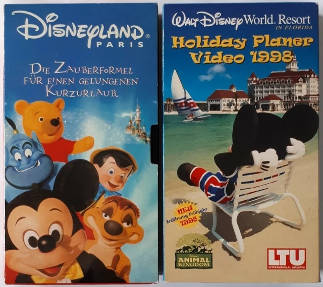 2 WALT DISNEY VHS, Holiday Planer Video's, World Resort Florida, Paris ...