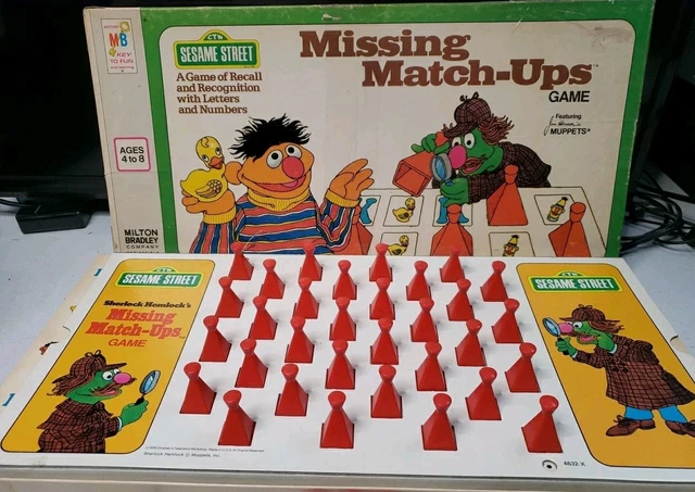 VINTAGE 1976 SESAME Street Missing Match-Ups Game By Milton Bradley ...