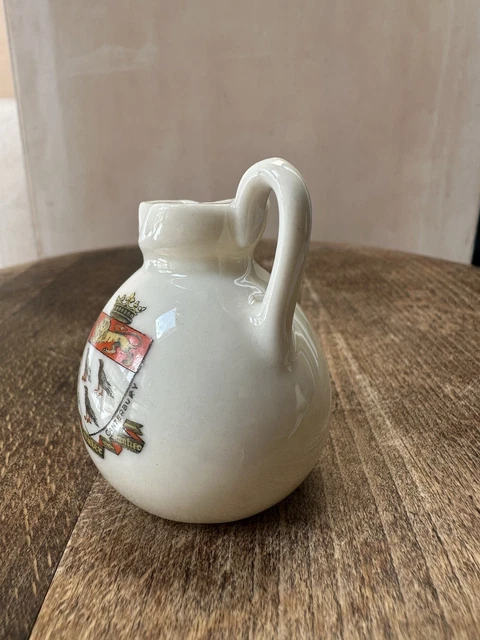ARCADIAN CHINA CRESTED Ware City Of Canterbury Miniature Vase Jug Roman ...