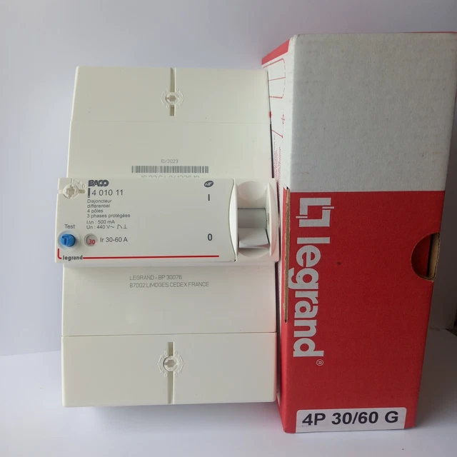 DISJONCTEUR DE BRANCHEMENT différentiel legrand baco triphasé 30-60A ...