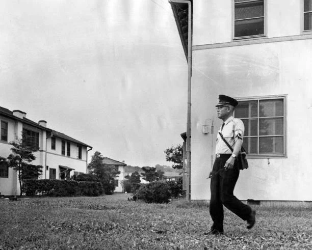 SECURITY STAFF PATROLS The Athletes' Village Of The Tokyo Olymp 1964 ...