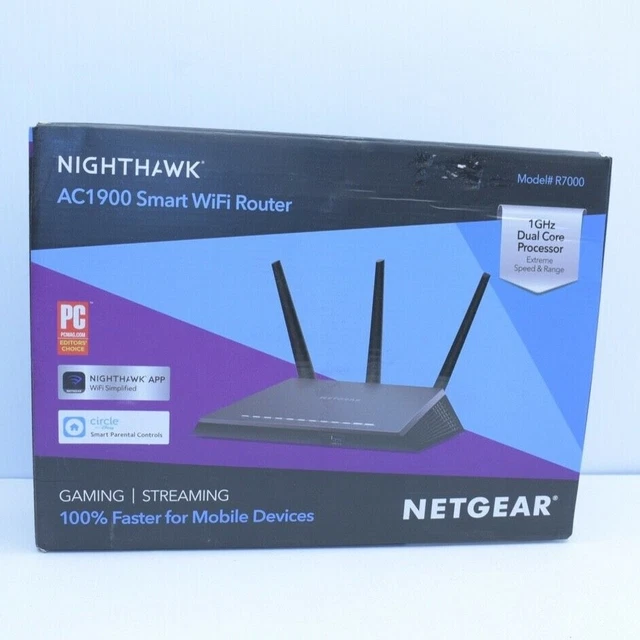 NETGEAR NIGHTHAWK AC1900 Smart WiFi Router Model R7000 Dual Band R7000 ...