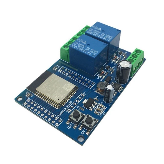 ESP32-WROOM DEVELOPMENT BOARD 2-channel WIFI Relay Module DC5-60V Power ...