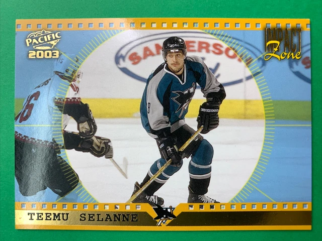 2002-03 PACIFIC IMPACT Zone #10 Teemu Selanne San Jose Sharks Insert $5 ...