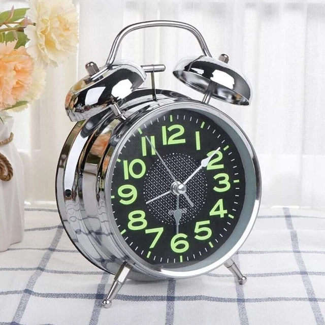 RETRO LOUD DOUBLE Bell Mechanical Wound Alarm Clock Kid Gift New £7.59 ...