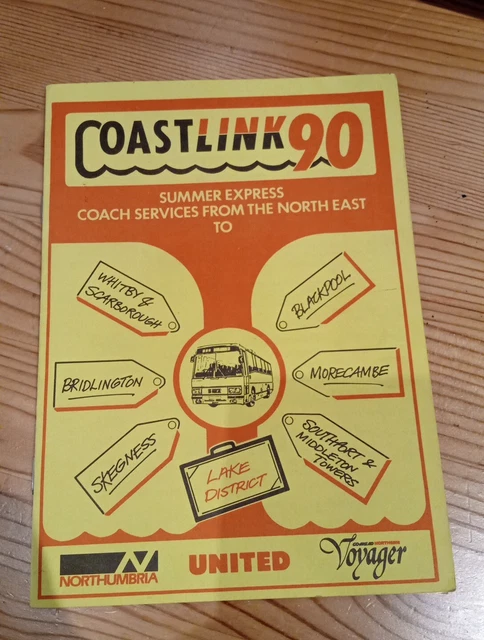 COASTLINK 90 BUS Service Booklet United Northumbia Motor Services Pre ...