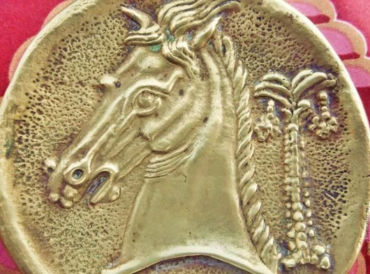 ASSIETTE ANCIENNE TÊTE de cheval Max le Verrier bronze France Antique ...