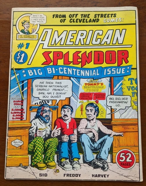 AMERICAN SPLENDOR #1 1976. Harvey Pekar Robert Crumb. Underground Comix ...