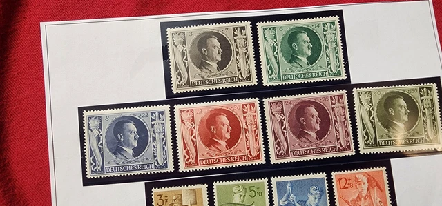 WW2 WWII NAZI German Third Reich Adolf Hitler Birthday stamp full set ...