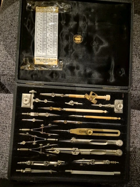 C BAKER LONDON Vintage 19 Piece Technical Drawing Set £11.11 - PicClick UK