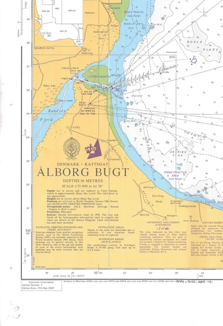 CARTE MARINE DE La Baie D'Alborg Du Kattegat Du Danemark Papier Peint ...