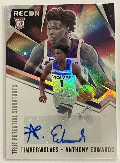 ANTHONY EDWARDS 2020-21 Panini Recon True Potential Signatures RC Auto ...