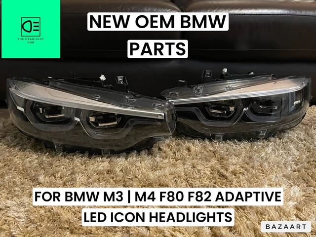 BMW M3 M4 F80 F82 Full Led Adaptive Icon Headlights Right & Left Oem ...