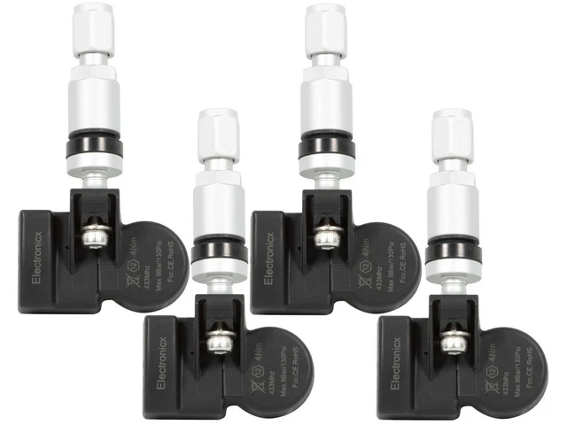 4 CAPTEURS DE Pression Pneu TPMS Soupape en Métal Argent pour Toyota ...