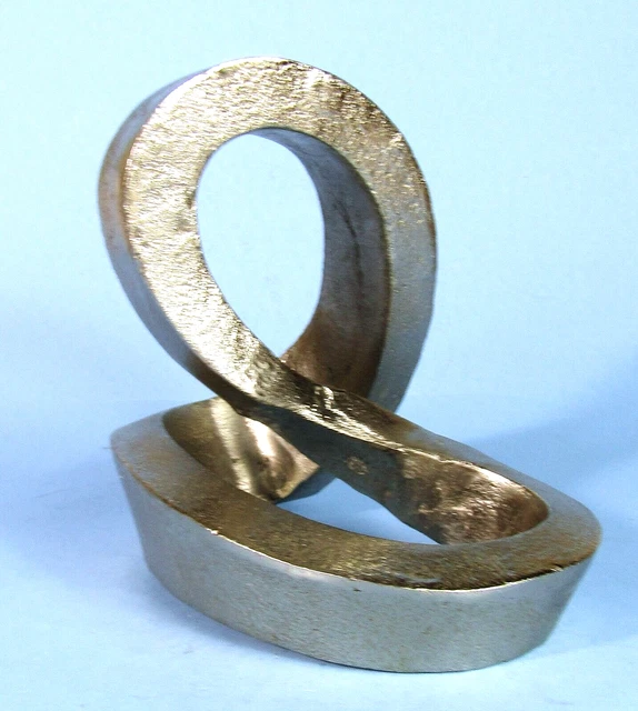 SILVER METAL INFINITY Loop Mobius Strip Sculpture Midcentury Mod ...