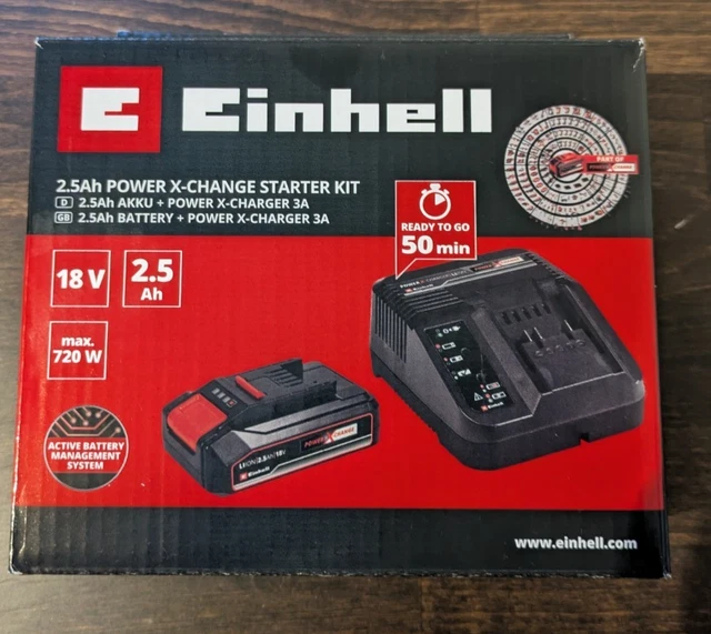 ORIGINAL EINHELL STARTER Kit 2,5 Ah Akku und Ladegerät Power X-Change ...