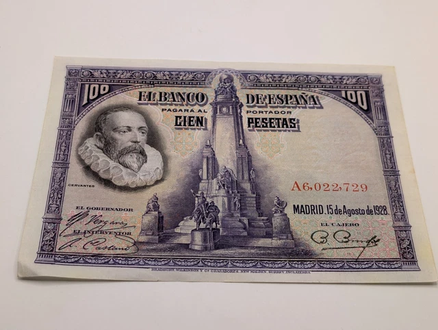 SPAIN 100 PESETAS Banknote 1928. Very High Grade Note Spanish £6.99 ...