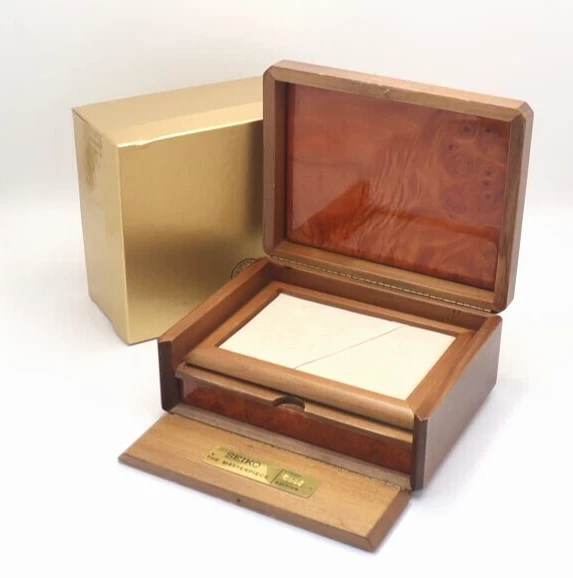 RARE SEIKO MASTERPIECE Watch Empty Box Limited Edition Brown wooden ...