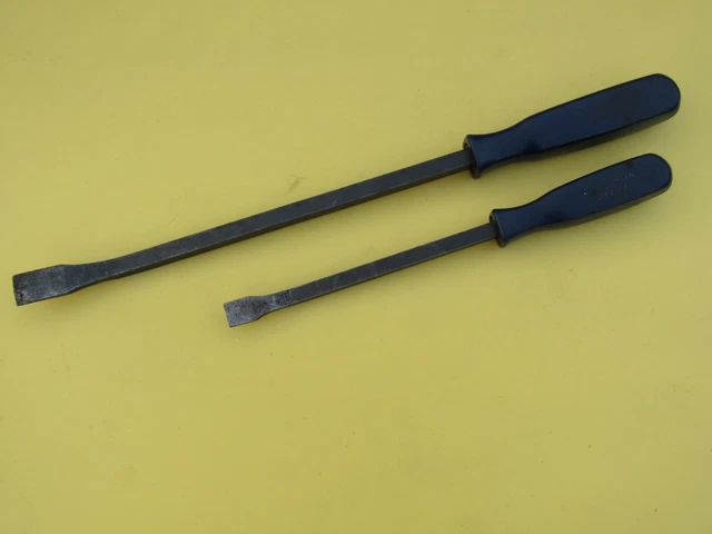 RARE SNAP ON Spb12 12" Spb18 18" Dark Blue Handle 2 Pc Prybar Set Non ...