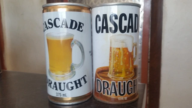 RARE 2 X vintage cascade draught tin beer cans $55.00 - PicClick AU
