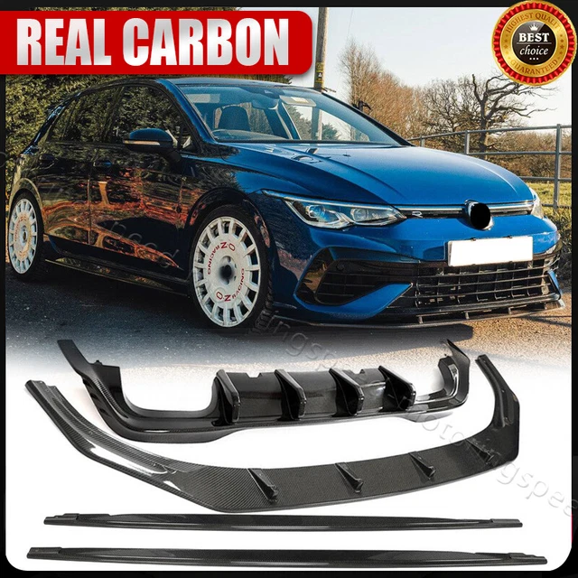 REAL CARBON FRONT Bumper Lip Rear Diffuser Side Skirt For VW Golf 8 MK8 ...