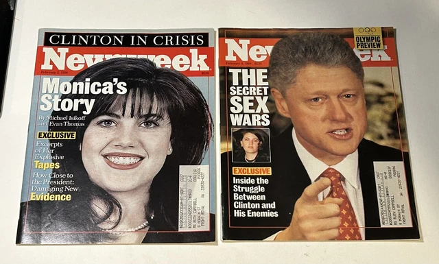 MONICA'S STORY NEWSWEEK vintage magazines LOT 1998 Monica Lewinsky Bill ...
