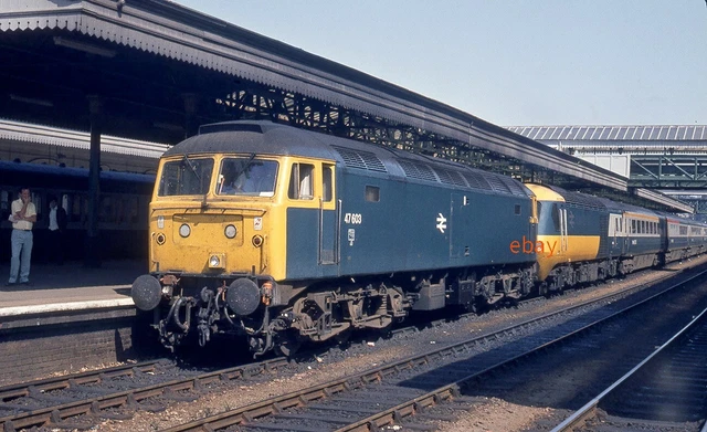 ORIGINAL 35MM SLIDE BR Class 47 no.47603 & HST drag at Exeter SD ...
