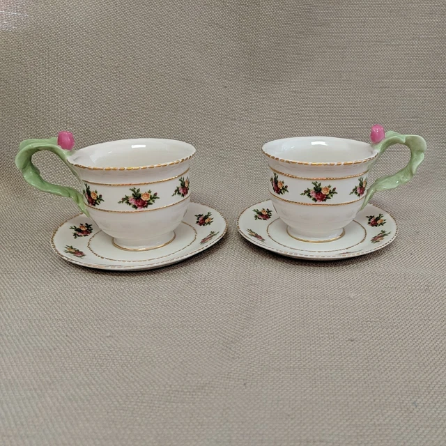2 SETS ROYAL Albert Old Country Roses Fine Bone China Tea Cups ...