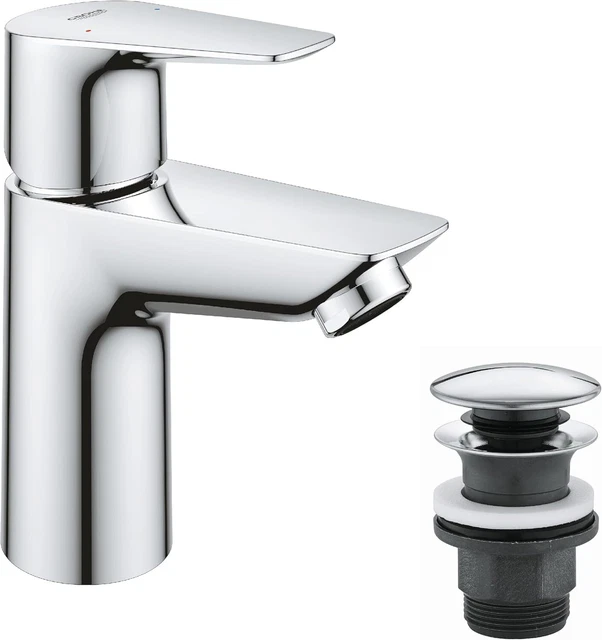 START EDGE BASIN Mixer Tap with Push-Open Waste Set Metal Lever 28 mm ...