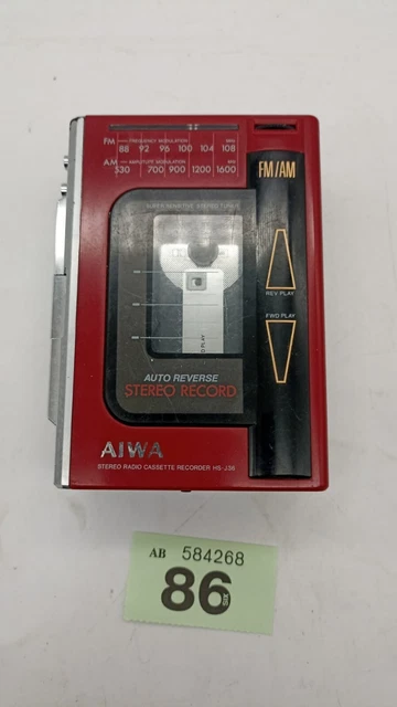 AIWA HS-J36 PORTABLE Stereo Radio Cassette Recorder Player AM FM in Red Used £109.99 - PicClick UK