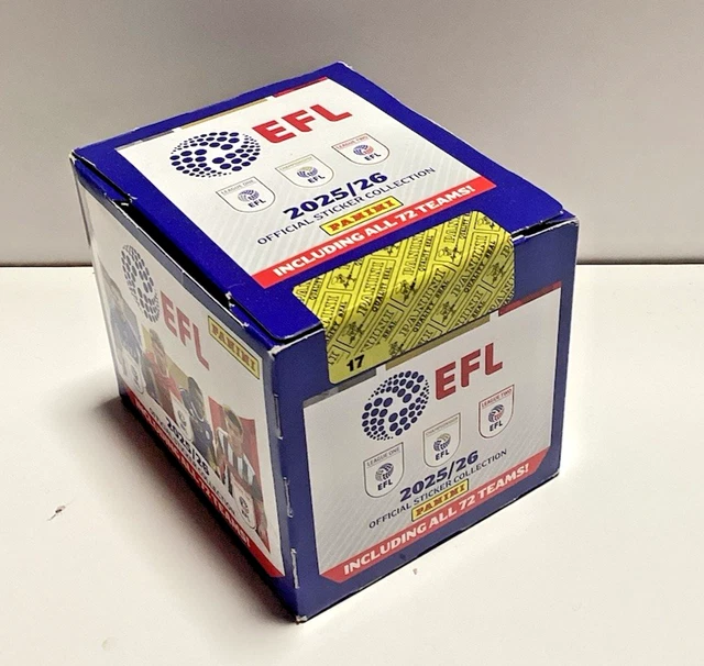 PANINI EFL 2025/26 English Football League 36 Packet Box 1st TIME EVER ...
