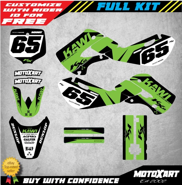 FULL CUSTOM DECAL Kit KING style to fit Kawasaki KX 65 / 2000 - 2020 ...