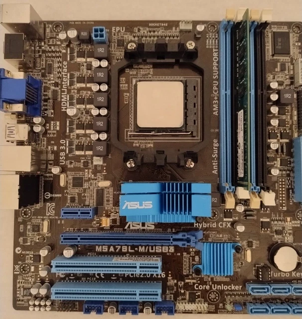 ASUS M5A78L-M/USB3 AM3+ Motherboard with FX 6300+4GB RAM, Motherboard ...