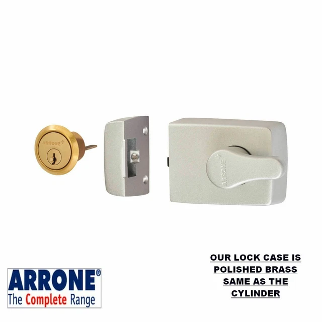 ROLLER BOLT 60MM Nightlatch Night Latch With Cylinder & 3 Keys In Brass ...