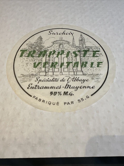 ANCIENNE ETIQUETTE DE FROMAGE Neuve TRAPPISTE ABBAYE ENTRAMMES MAYENNE ...