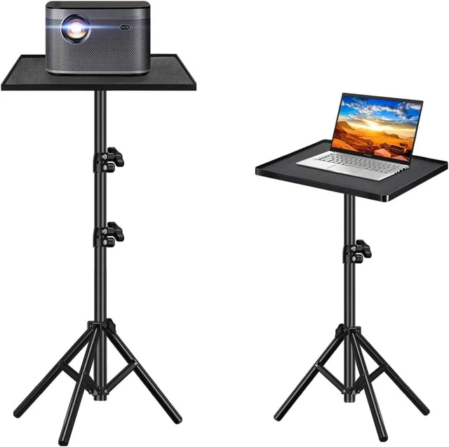 ADJUSTABLE HEIGHT BRACKET Laptop Projector Tripod Stand Table With Tray ...