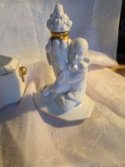 VINTAGE 1930S PIERROT/CLOWN Perfume Bottle W/Cork Stopper And Trinket ...