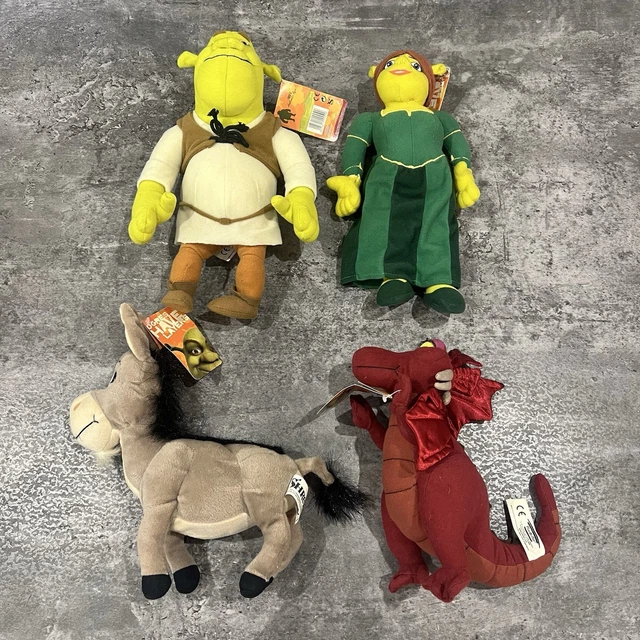 DREAMWORKS SHREK 2 Plush Bundle Shrek Ogre Fiona Donkey Dragon Soft ...