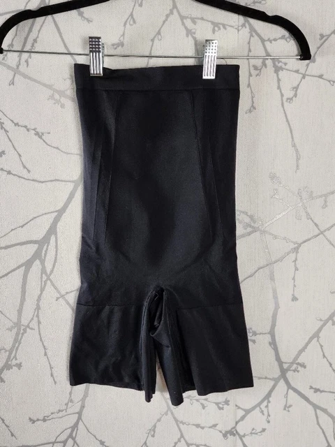 SPANX BLACK STRETCH Knit Oncore High Waist Mid Thigh Shapewear Shorts ...