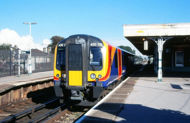 6427 RAILWAY COLOUR Slide Emu Class 450 110 At Barnham 2006 £2.79 ...