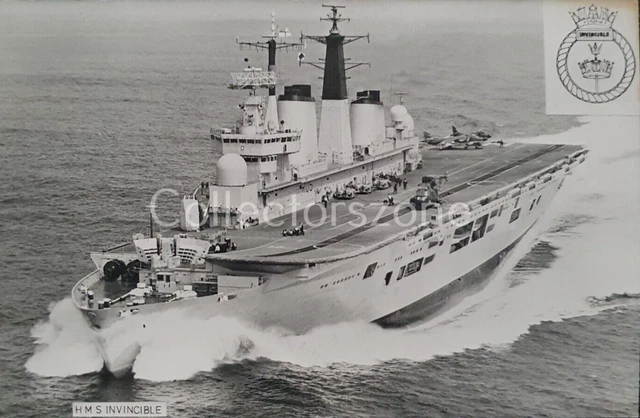 BRITISH ROYAL NAVY Ship Photograph R05 HMS Invincible Aircraft Carrier ...