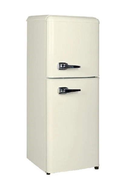 VINTAGE MINI FRIDGE Fridge Fridge Fridge Back Cream Double Door 138Lt ...