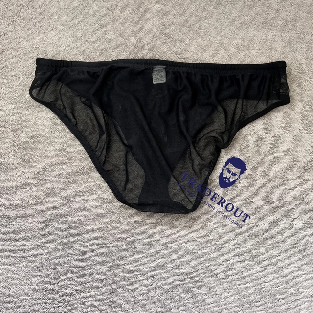 N2N BODYWEAR MEN black sheer mesh swim brief swimwear underwear size M ...